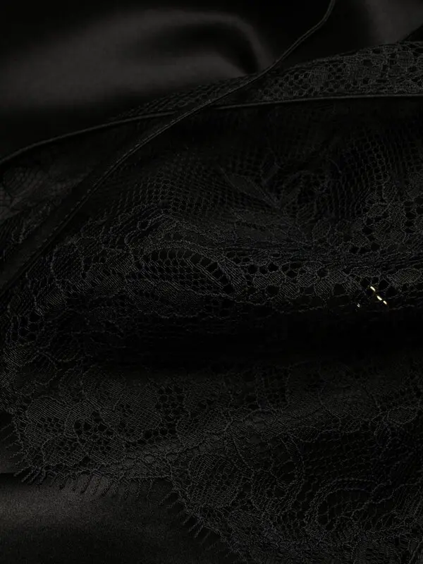 MAISON CLOSE Rendez-vous Lace-detail Silk Dress - Black