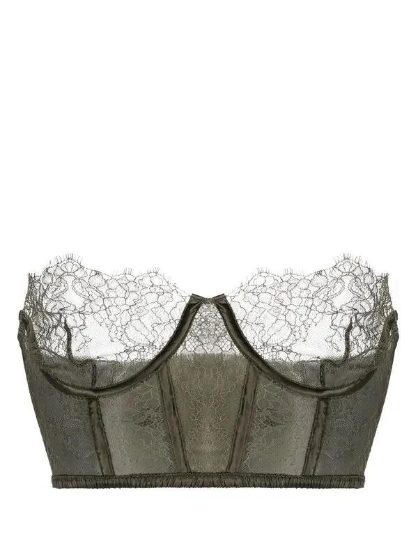 MAISON CLOSE Lace-trim Detail Bustier Top