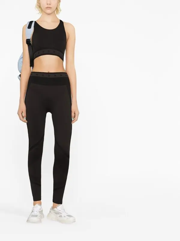 GOLDEN GOOSE Logo-underband Racerback Crop Top - Black