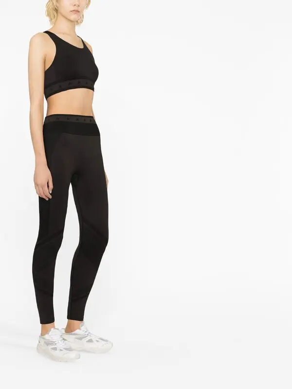 GOLDEN GOOSE Logo-underband Racerback Crop Top - Black
