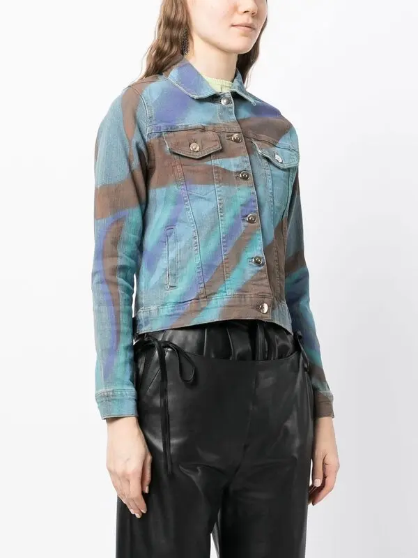 MADISON MAISON Graphic-print Denim Trucker Jacket