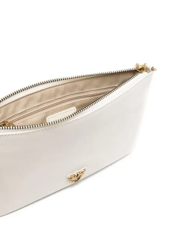 Pinko Logo Plaque Shoulder Bag - White