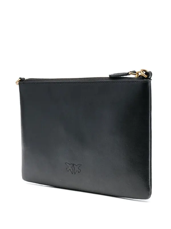 Pinko Medium Flat Love Leather Bag - Black