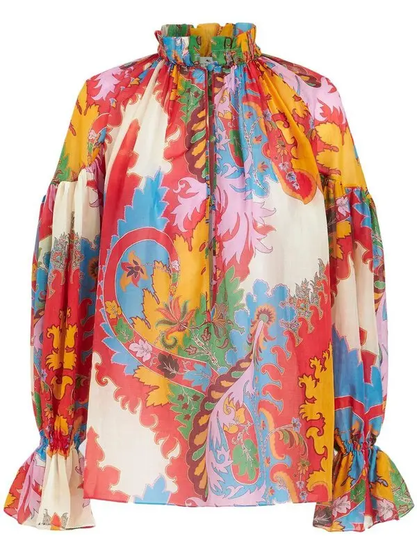 Etro Abstract-print Blouse - Pink