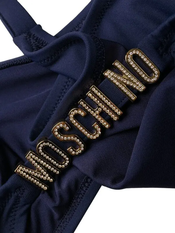 Moschino Plaque Bikini Bottom - Blue