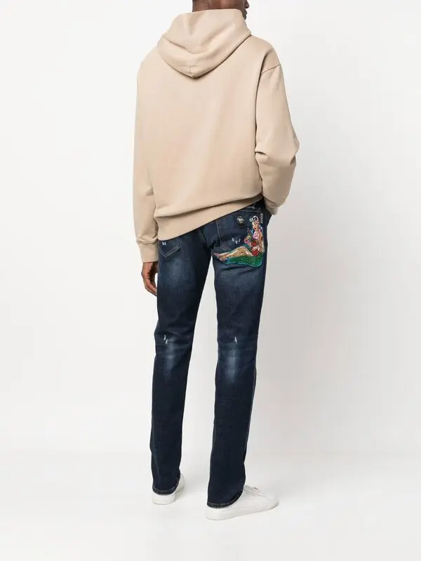 Philipp Plein Super Straight Cut Distressed Jeans