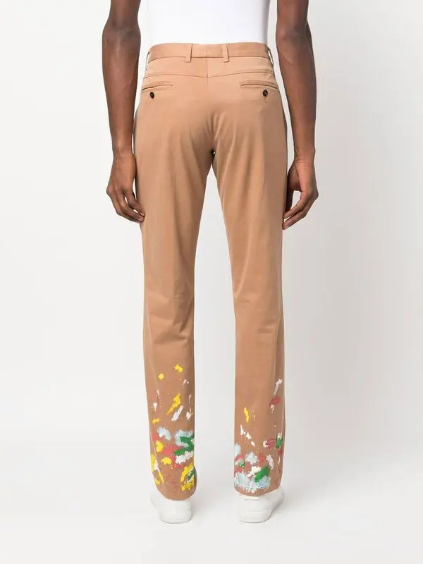 Philipp Plein Paint-splatter Effect Chinos - Brown