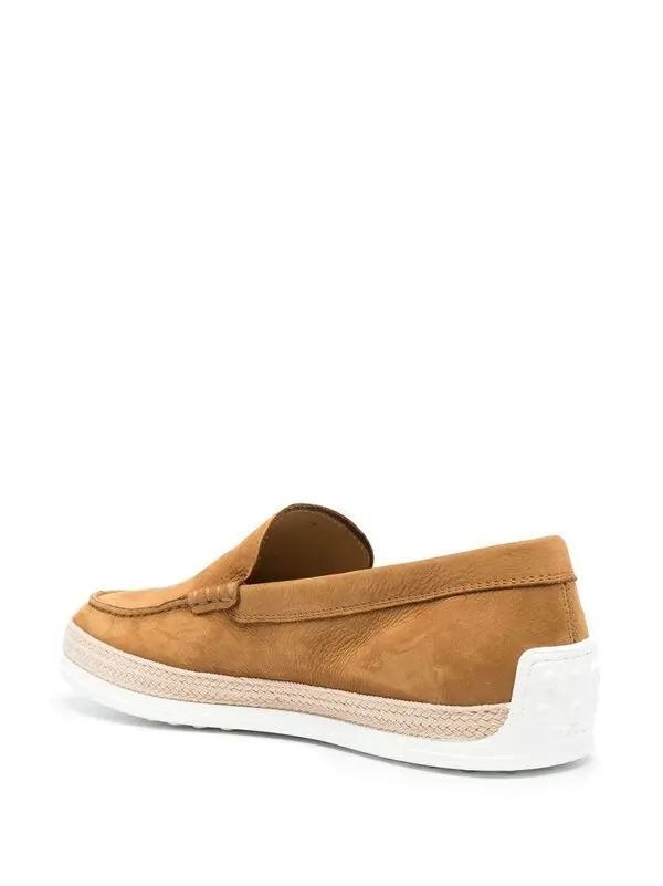 TOD'S Suede Slip-on Loafers - Brown
