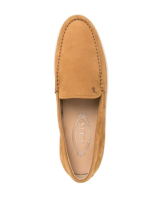 TOD'S Suede Slip-on Loafers - Brown