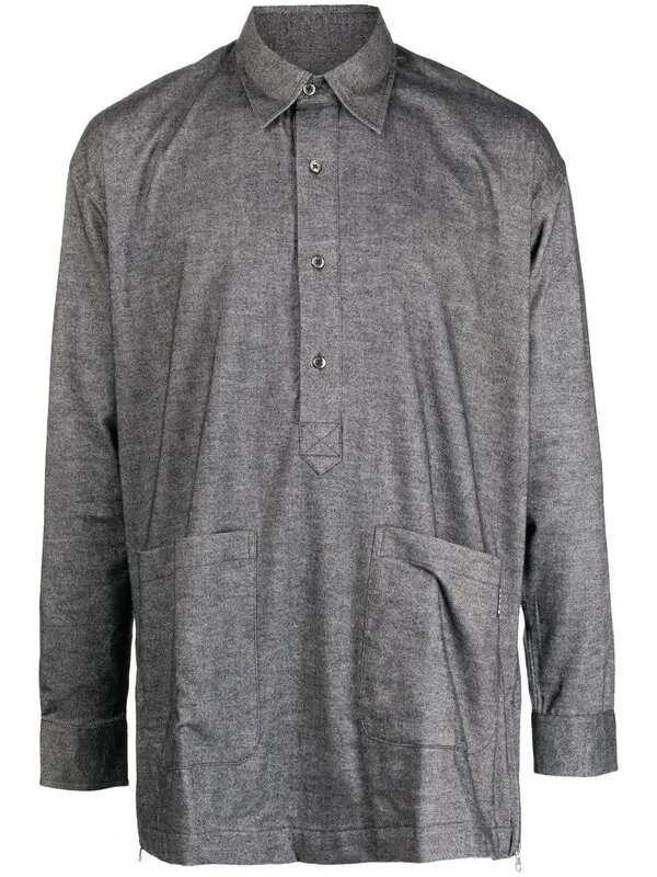 THE POWER FOR THE PEOPLE Button Placket Long-sleeve Shirt