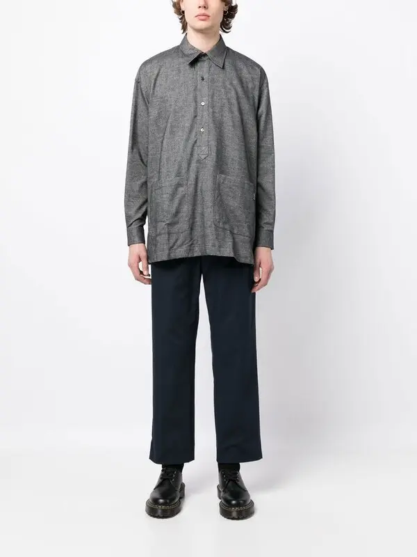 THE POWER FOR THE PEOPLE Button Placket Long-sleeve Shirt