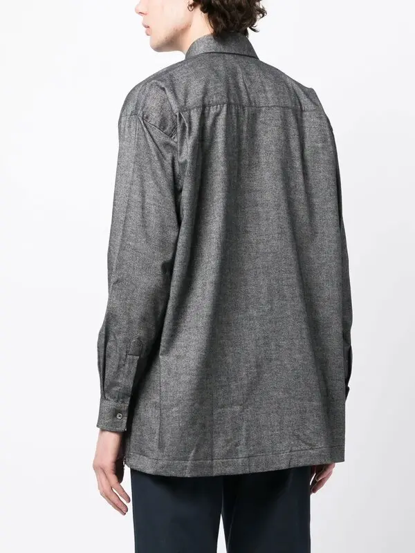 THE POWER FOR THE PEOPLE Button Placket Long-sleeve Shirt