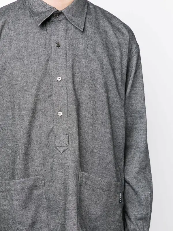 THE POWER FOR THE PEOPLE Button Placket Long-sleeve Shirt