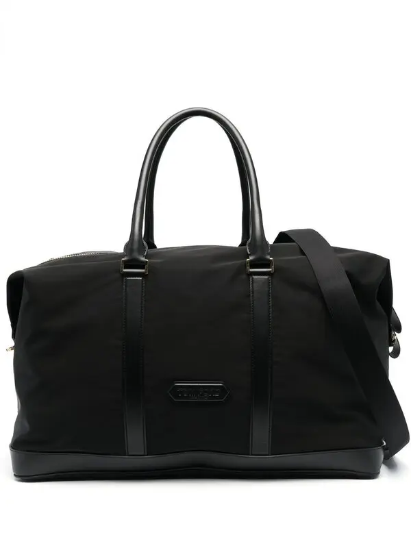 TOM FORD Leather-trimmed Duffle Bag - Black
