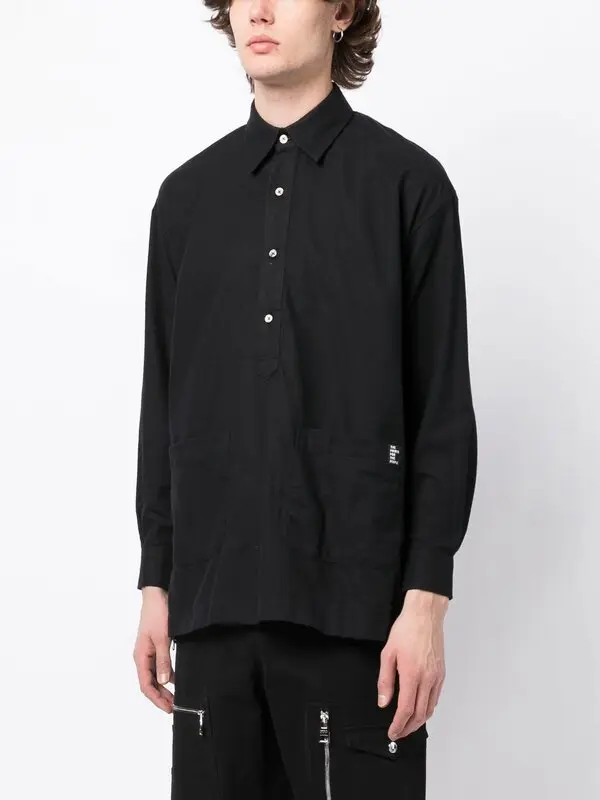 THE POWER FOR THE PEOPLE Button Placket Long-sleeve Shirt