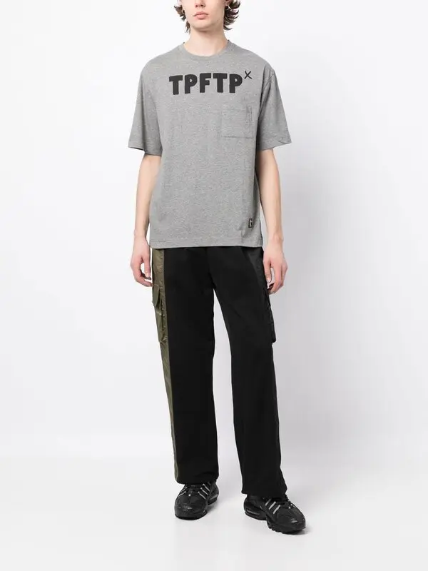 THE POWER FOR THE PEOPLE Logo Print Short-sleeve T-shirt - Grey