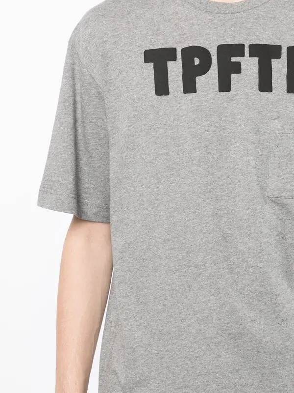THE POWER FOR THE PEOPLE Logo Print Short-sleeve T-shirt - Grey