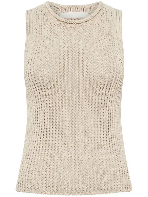 DION LEE Grid Mesh Tank Top - White