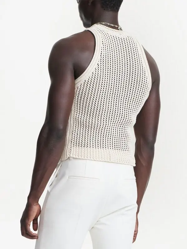 DION LEE Grid Mesh Tank Top - White