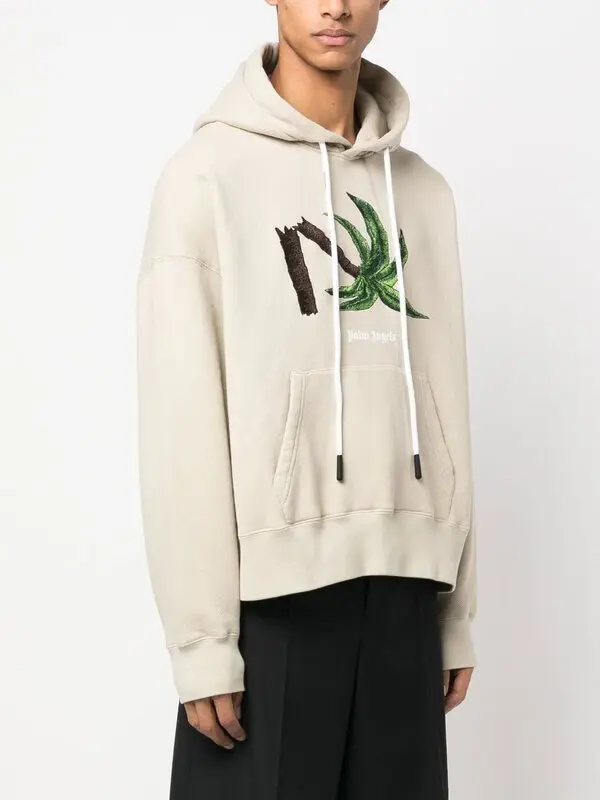 Palm Angels Broken Palm Hoodie - Neutrals
