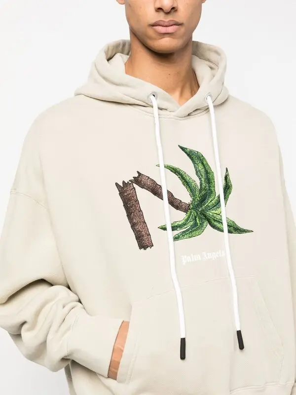 Palm Angels Broken Palm Hoodie - Neutrals