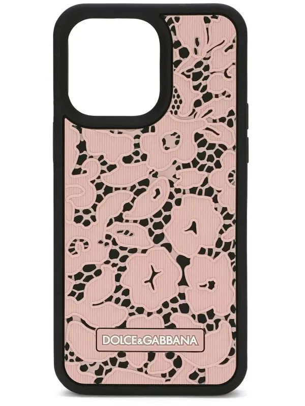 Dolce & Gabbana Floral-lace Iphone 14 Pro Max Case - Pink