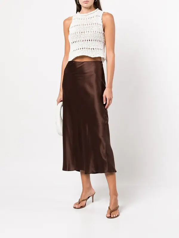 Voz Flammé Knitted Crop Top - White