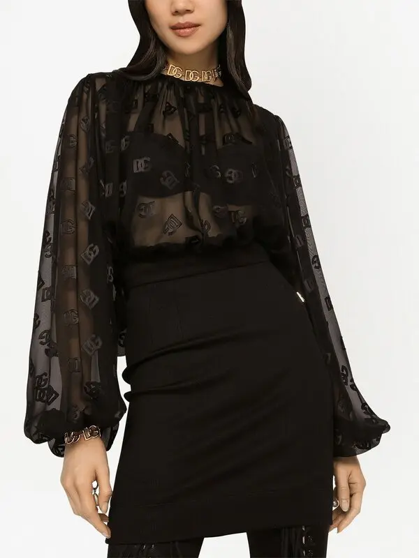 Dolce & Gabbana Logo Satin Blouse