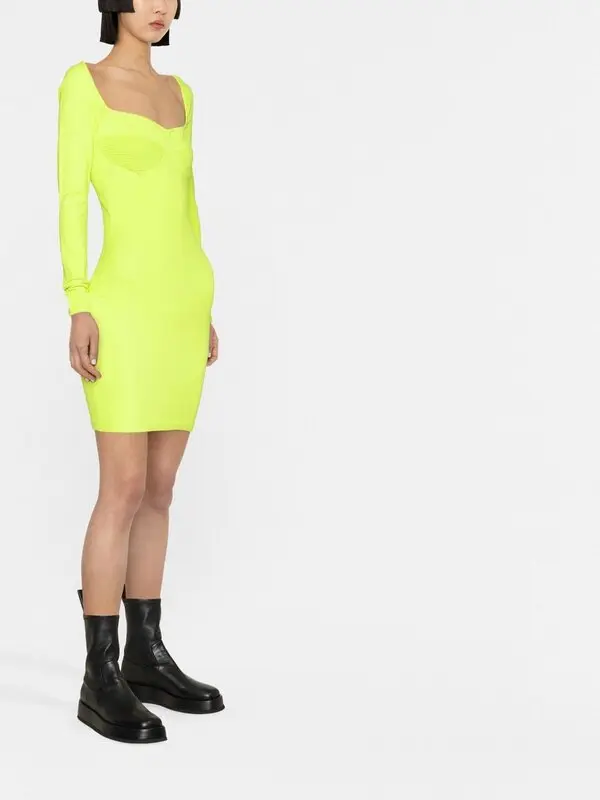 Dsquared2 Long Sleeved Sweetheart Neck Mini Dress - Green