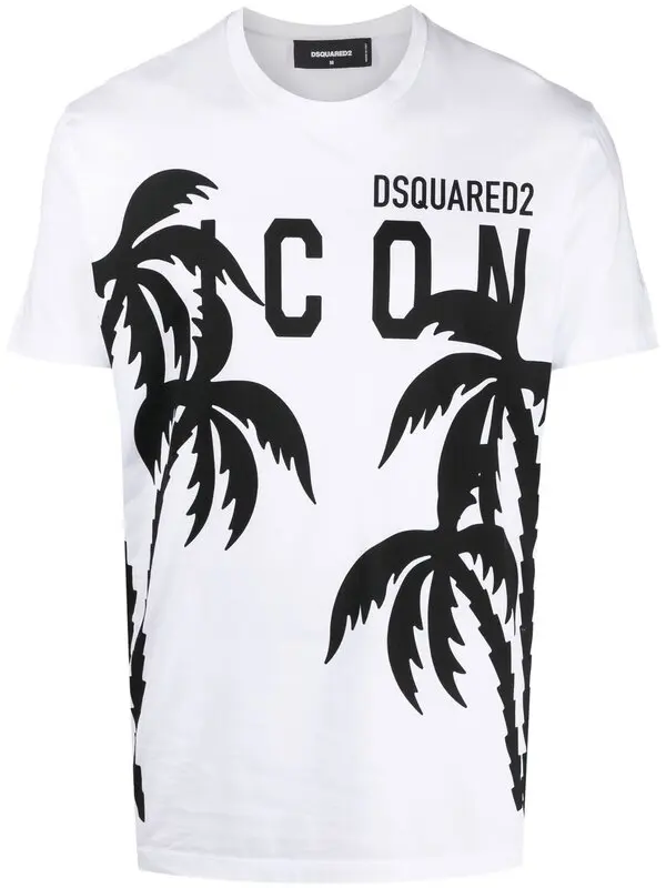 Dsquared2 Palm Tree Logo-print T-shirt - White