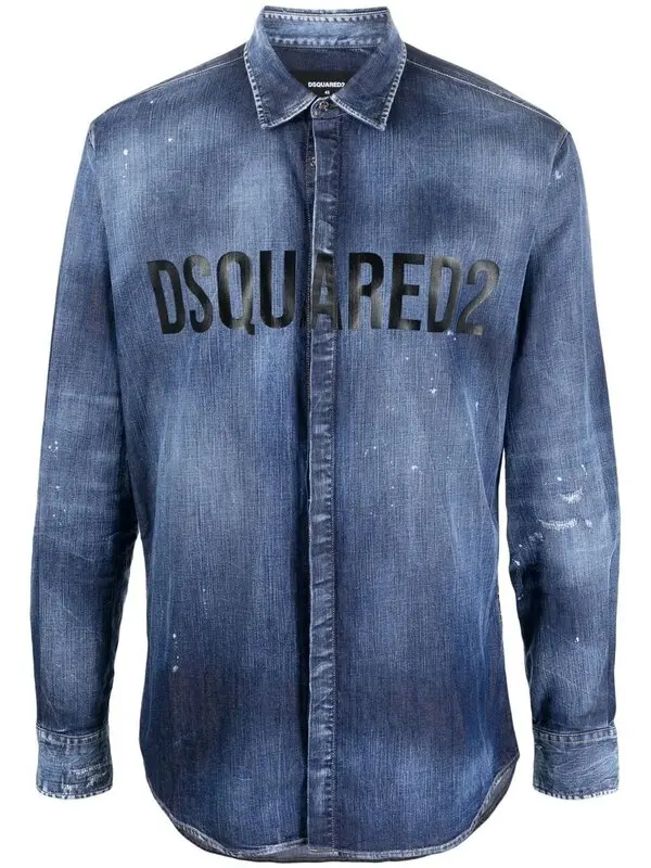 Dsquared2 Logo-print Button-up Denim Shirt