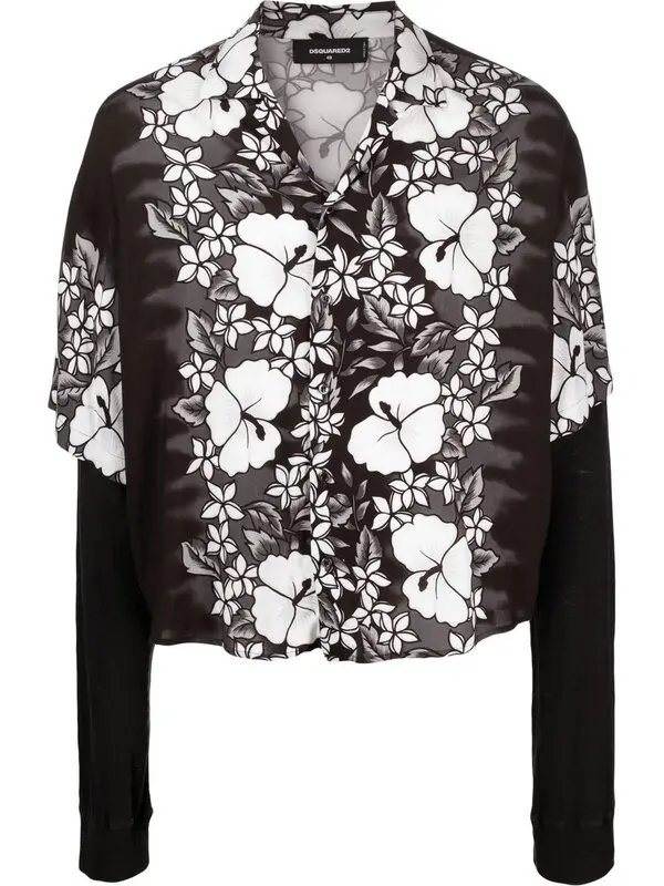 Dsquared2 Floral-print Layered Shirt