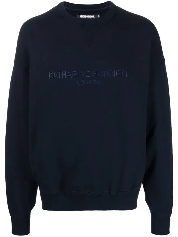 NEIGHBORHOOD Embroidered Logo Cotton Sweatshirt - Blue