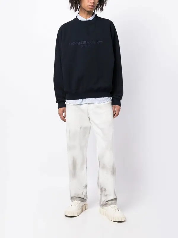 NEIGHBORHOOD Embroidered Logo Cotton Sweatshirt - Blue