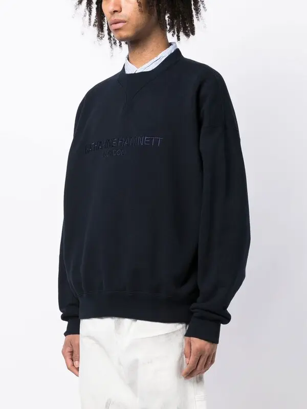 NEIGHBORHOOD Embroidered Logo Cotton Sweatshirt - Blue