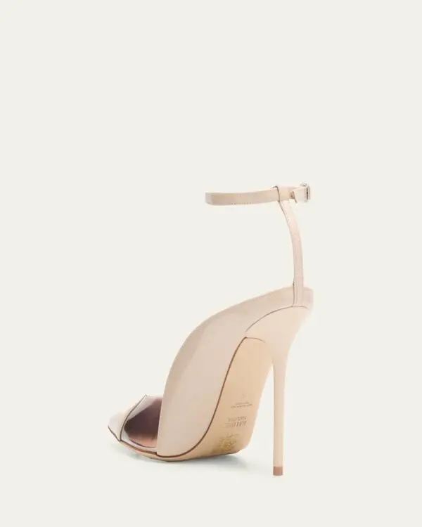 MALONE SOULIERS Malia Patent Leather Pumps With Ankle Strap