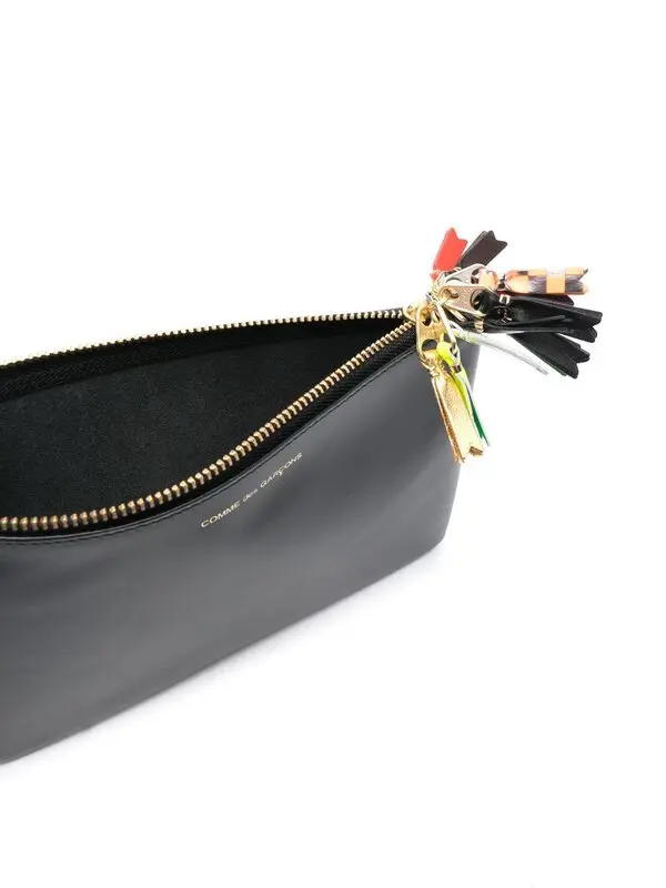 Comme Des Garçons Zip-detailing Leather Pouch - Black