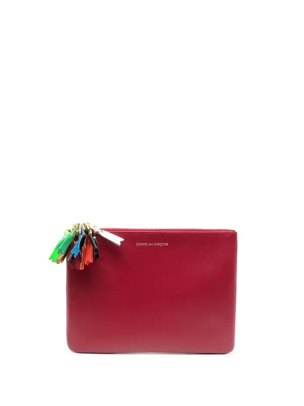 Comme Des Garçons Zip-detailing Leather Wallet - Red