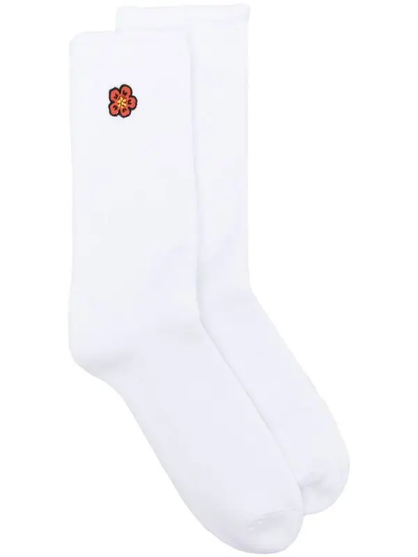 Kenzo Intarsia-logo Ankle Socks - White