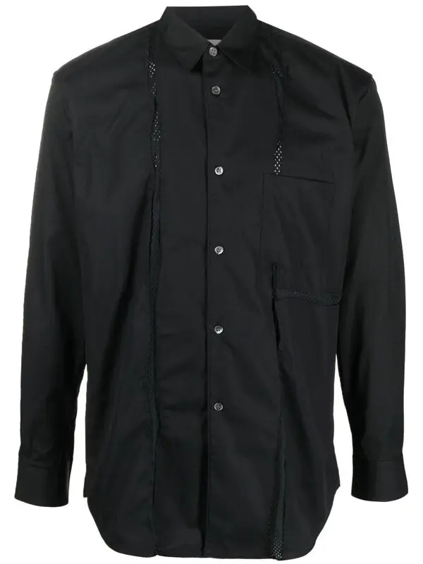 Comme Des Garçons Mesh-panelled Long-sleeve Shirt