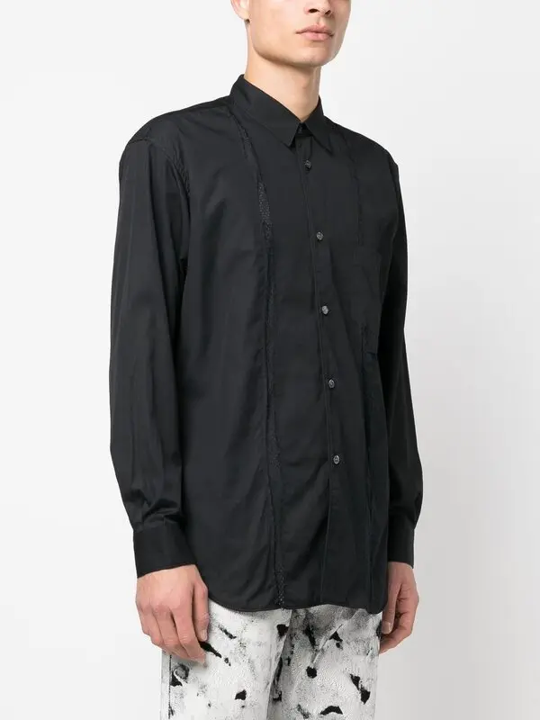 Comme Des Garçons Mesh-panelled Long-sleeve Shirt