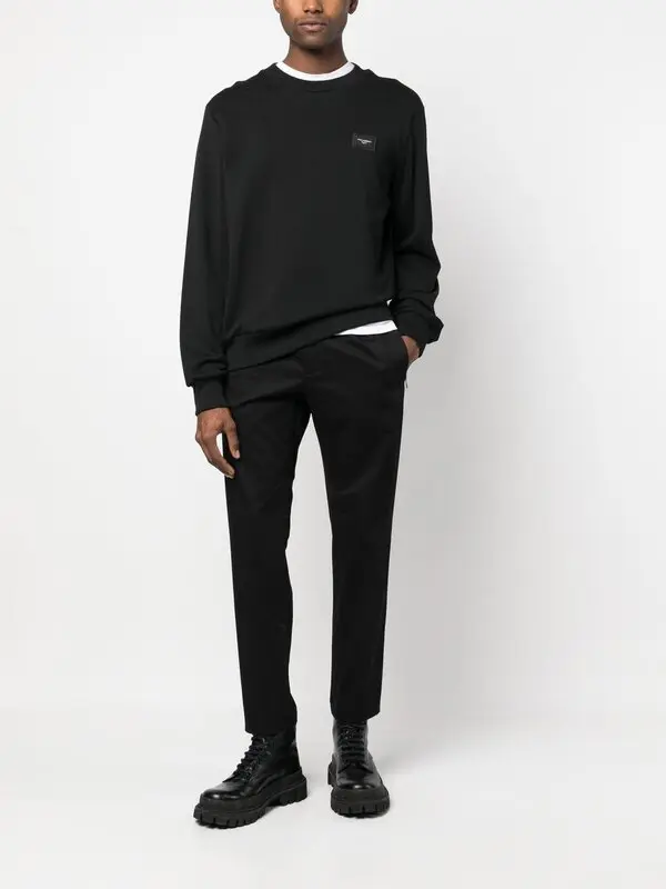 Dolce & Gabbana Dg Essentials Stretch-cotton Track Pants - Black