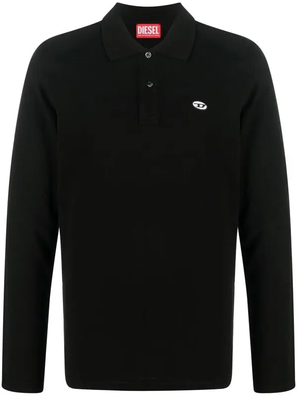 DIESEL® T-smith Long-sleeve Polo Shirt - Black