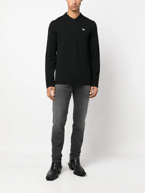DIESEL® T-smith Long-sleeve Polo Shirt - Black