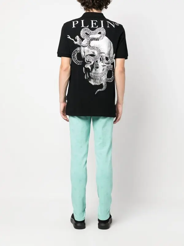 Philipp Plein Snake-logo Polo Shirt - Black
