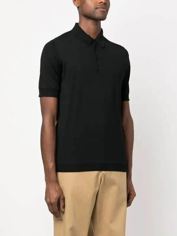GOES BOTANICAL Merino-wool Polo Shirt - Black