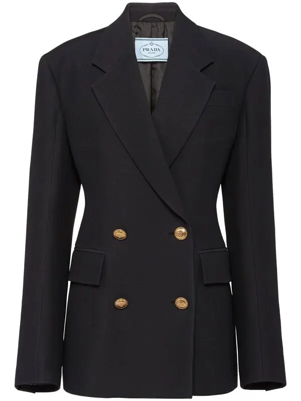 Prada Double-breasted Tricotine Jacket