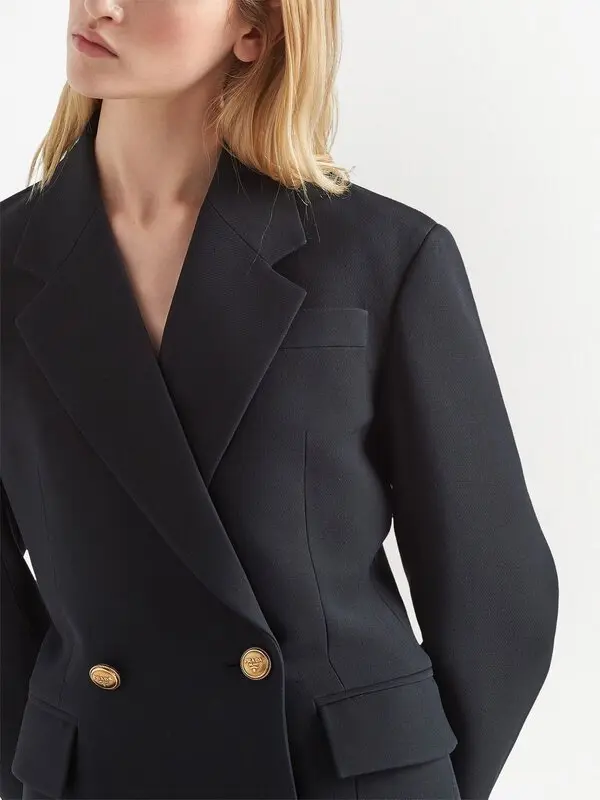 Prada Double-breasted Tricotine Jacket