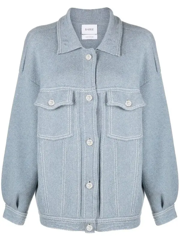 BARRIE Contrast-stitching Jacket - Blue