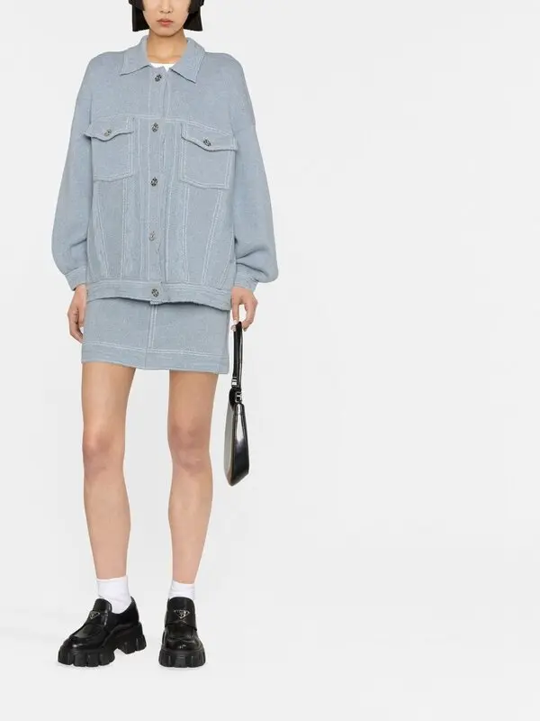 BARRIE Contrast-stitching Jacket - Blue